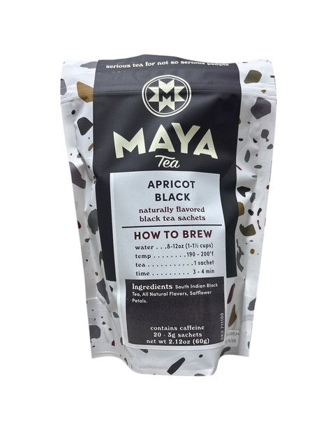 Apricot Black | Maya Tea | 20 Pyramid White Tea Bags – Black Powder Coffee