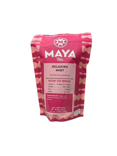 Relaxing Mint | Maya Tea | 20 Pyramid White Tea Bags – Black Powder Coffee